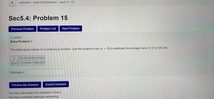Solved webwork/ math 1242common / sec5.4 / 15 Sec5.4: | Chegg.com
