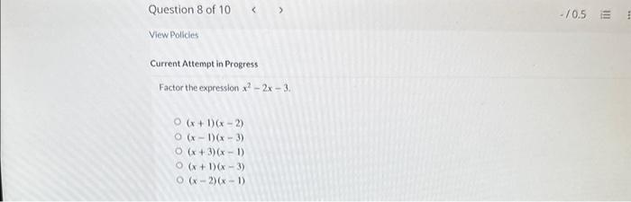 Solved Write the expression x2+2x−15 in factored form | Chegg.com
