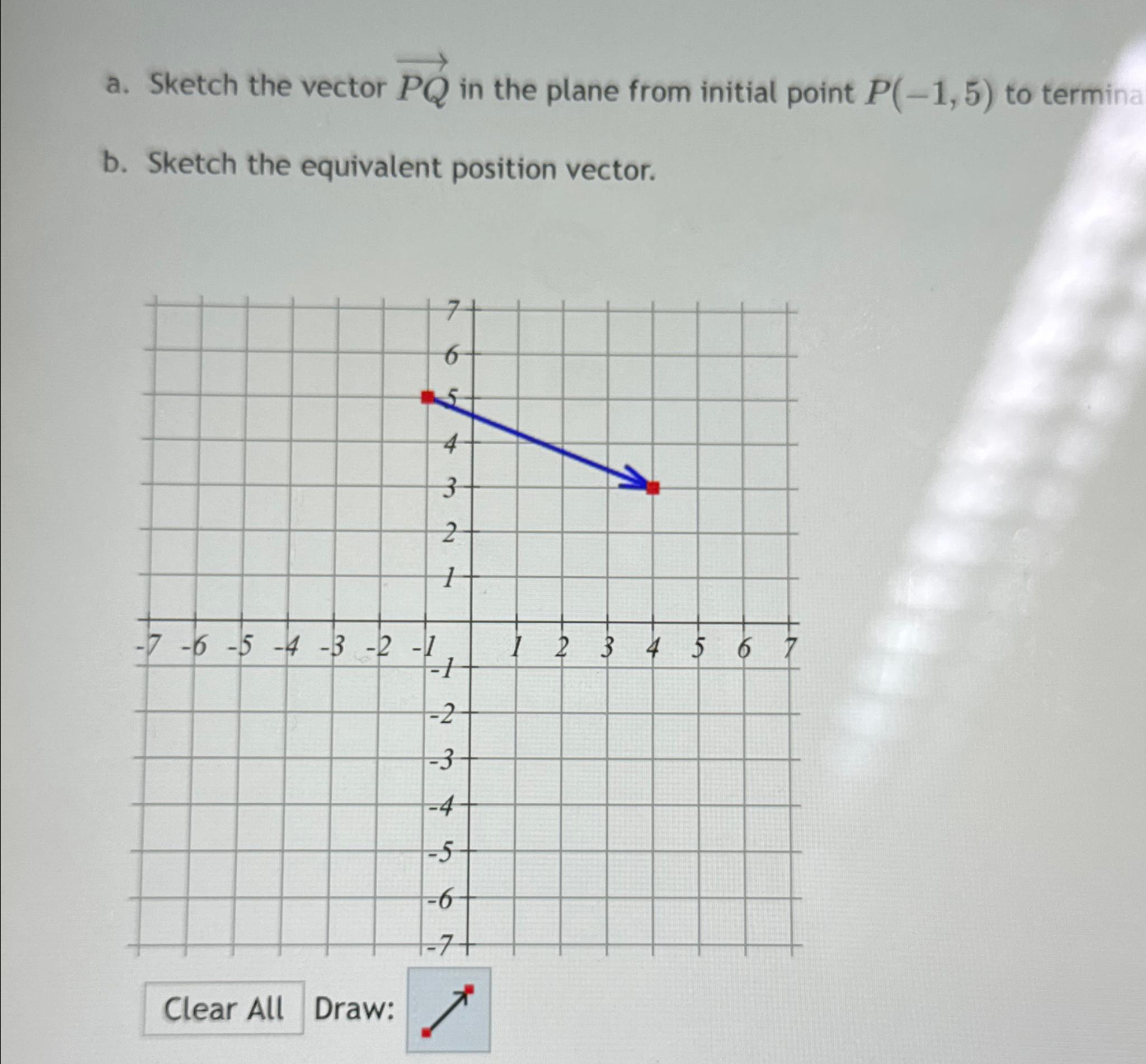 Solved a. ﻿Sketch the vector vec(PQ) ﻿in the plane from | Chegg.com