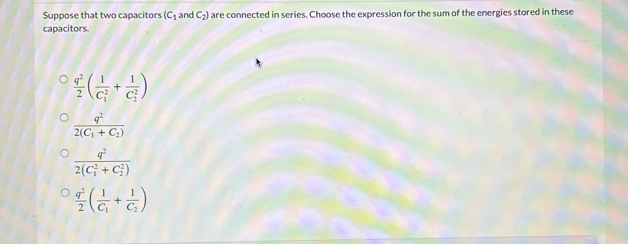 Suppose that two capacitors and (:C2} ﻿are connected | Chegg.com