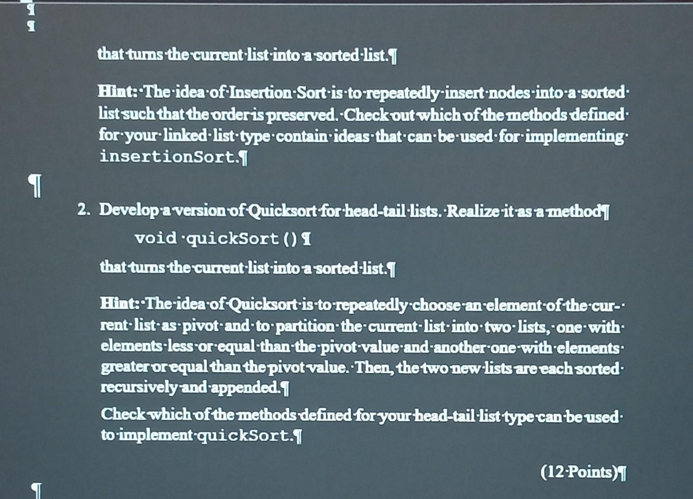 Solved Assignment* → List-Operations'and-Sorting'with-Lists | Chegg.com
