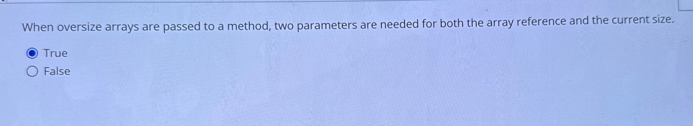 Solved When Oversize Arrays Are Passed To A Method Two 