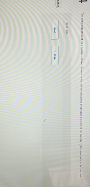 Solved The exclusion amount for a purchased fixed-term | Chegg.com