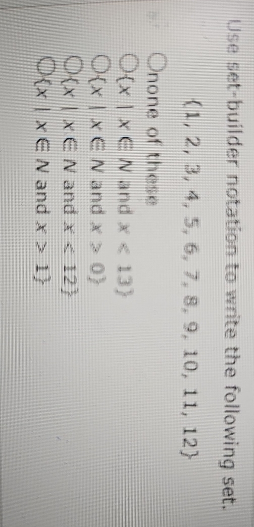 Solved Use set-builder notation to write the following | Chegg.com
