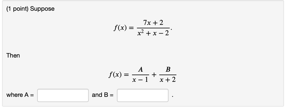 Solved (1 ﻿point) | Chegg.com