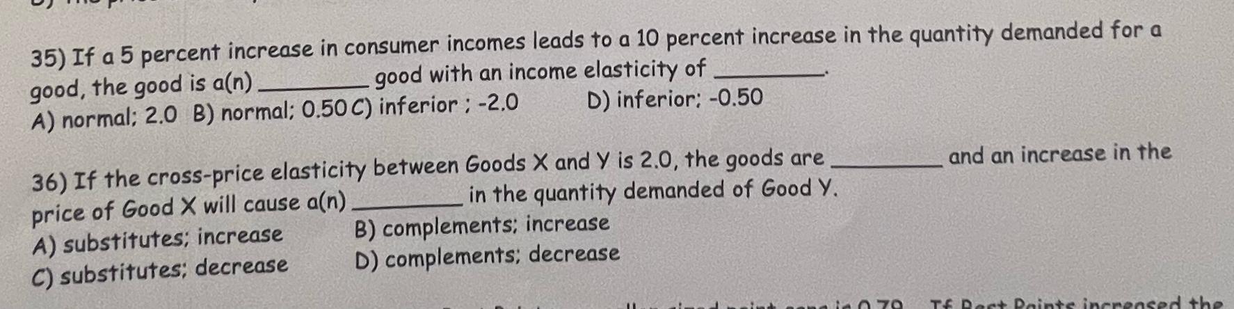 Solved If a 5 ﻿percent increase in consumer incomes leads to | Chegg.com
