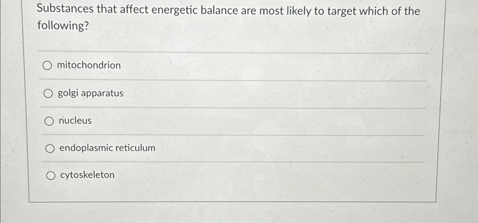 Solved Substances that affect energetic balance are most | Chegg.com