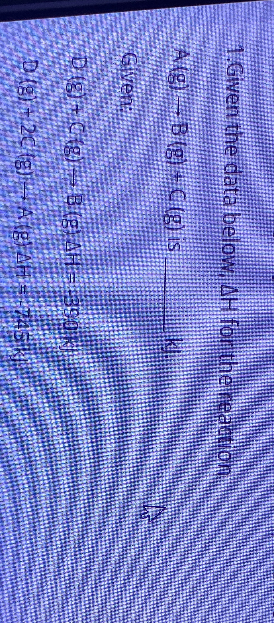 Solved 1.Given the data below, ΔH for the | Chegg.com Solved 1.Given the data below, ΔH for the | Chegg.com