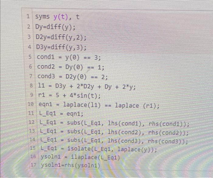 Solved 1. (D3+2D2+D+2)y=5+4sin(t:y(0)=3,y(0)=1,y′′(0)=2 2. | Chegg.com