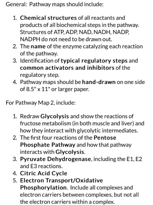 General: Pathway maps should include: 1. Chemical | Chegg.com