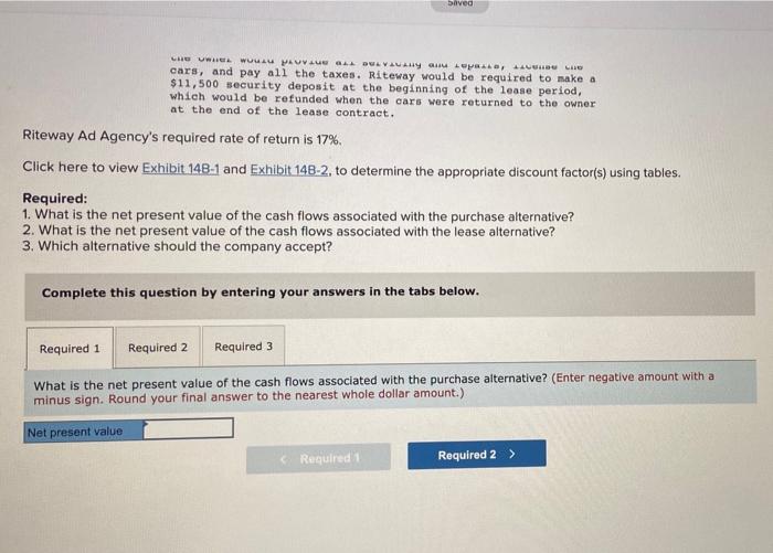 Solved Problem 14-25 (Algo) Net Present Value Analysis of a | Chegg.com