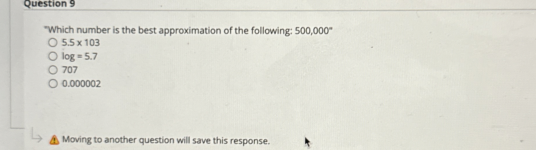 Solved Question 9"Which number is the best approximation of | Chegg.com