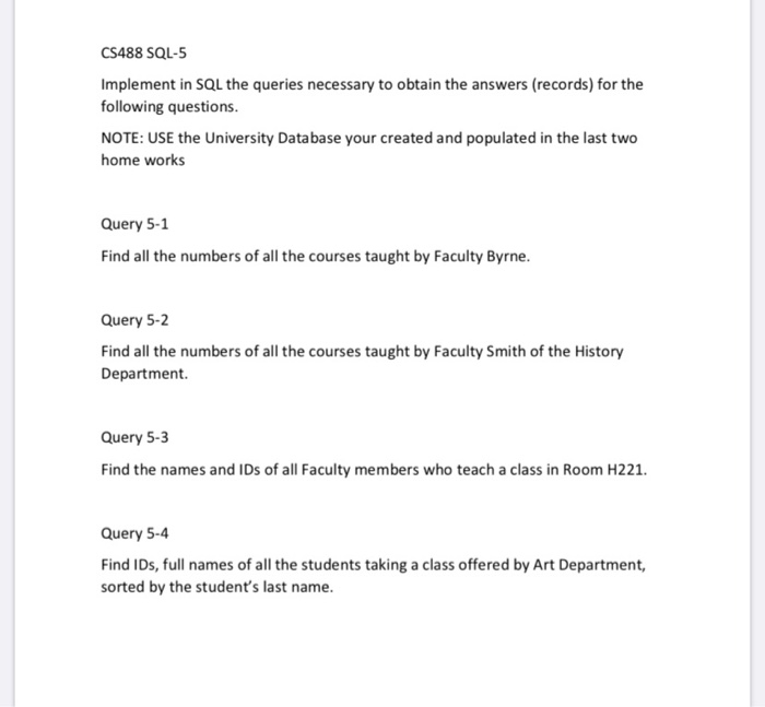Solved Query 4-1 Get the full names of all the students who | Chegg.com