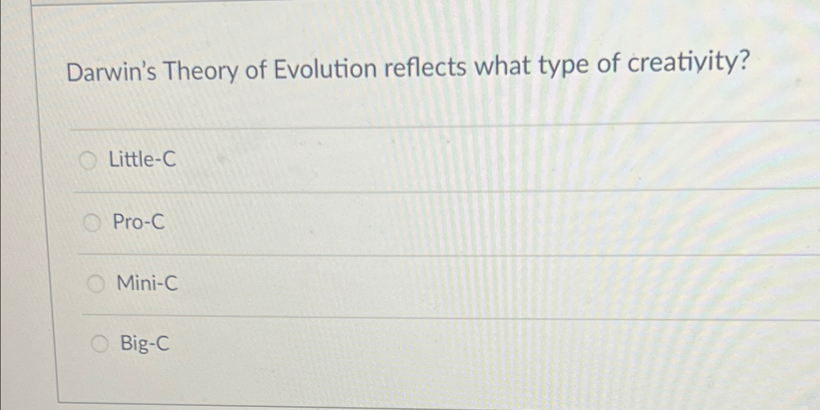 Solved Darwin's Theory of Evolution reflects what type of | Chegg.com