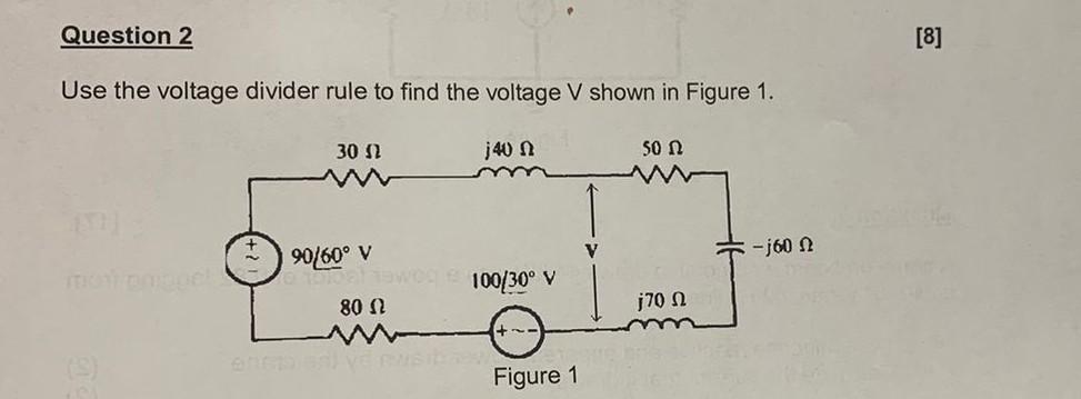 Solved Use the voltage divider rule to find the voltage V | Chegg.com