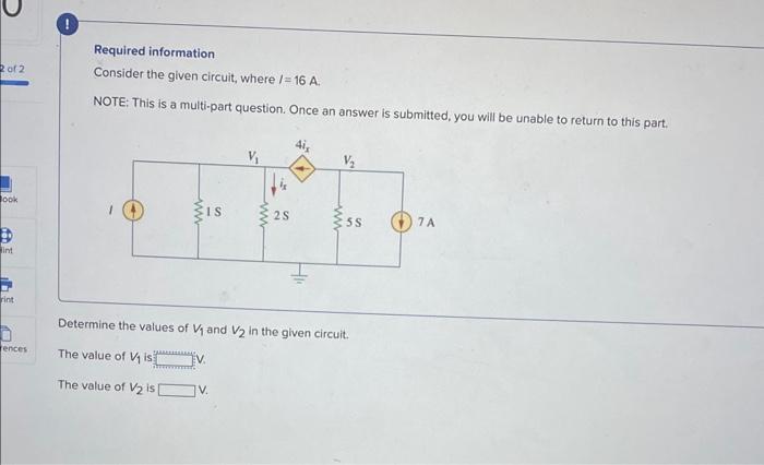 Solved Required information Consider the given circuit, | Chegg.com