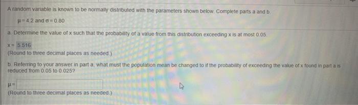 Solved A random variable is known to be normally distributed | Chegg.com
