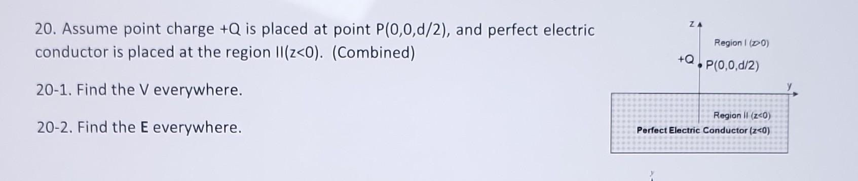 Solved 20. Assume point charge +Q is placed at point | Chegg.com