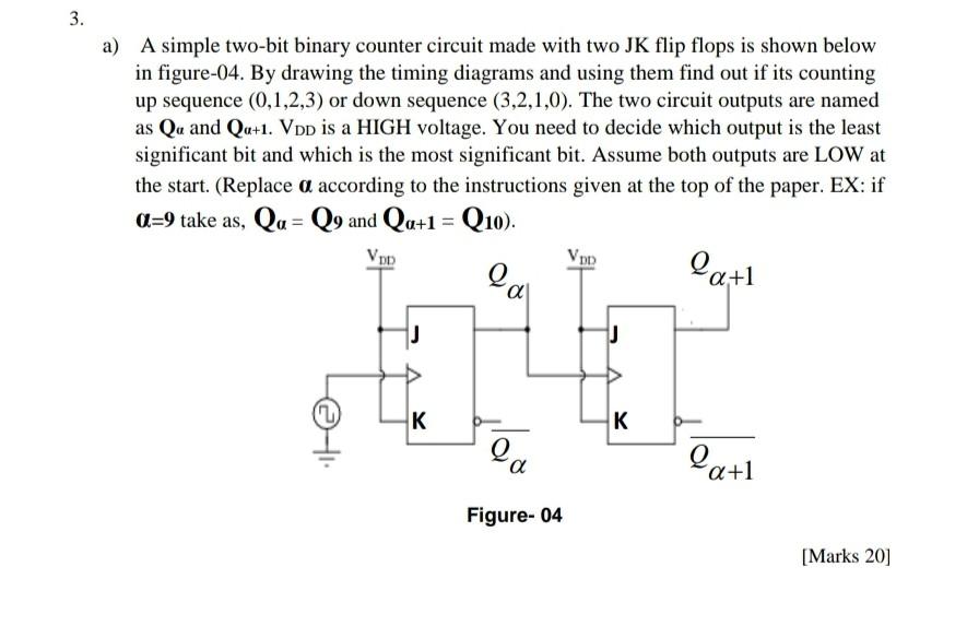 Solved 3 A A Simple Two Bit Binary Counter Circuit Made 