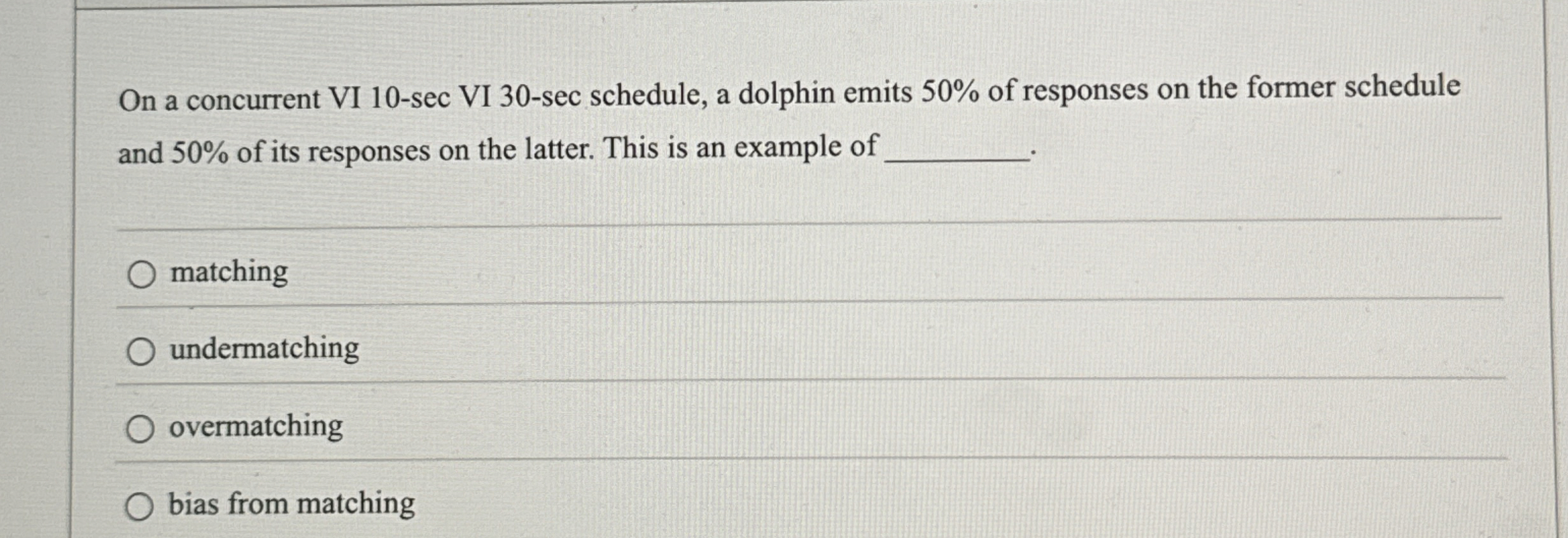 Solved On a concurrent VI 10-sec VI 30-sec ﻿schedule, a | Chegg.com