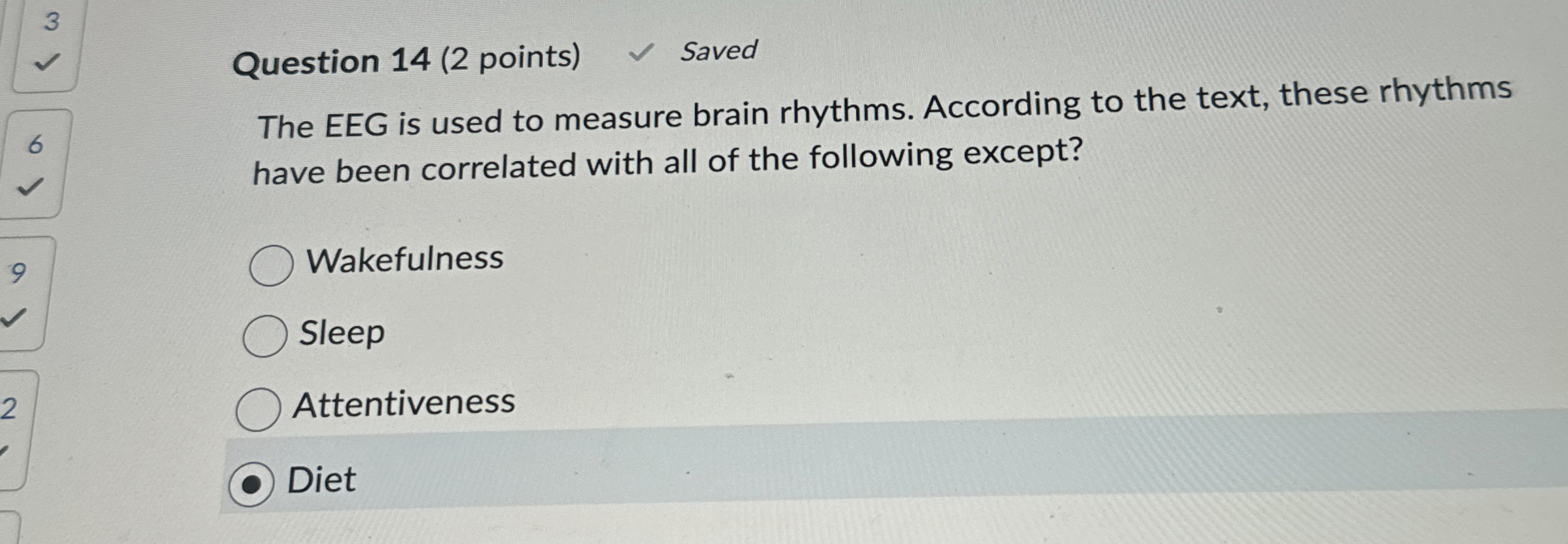 Solved The EEG is used to measure brain rhythms. ﻿According | Chegg.com