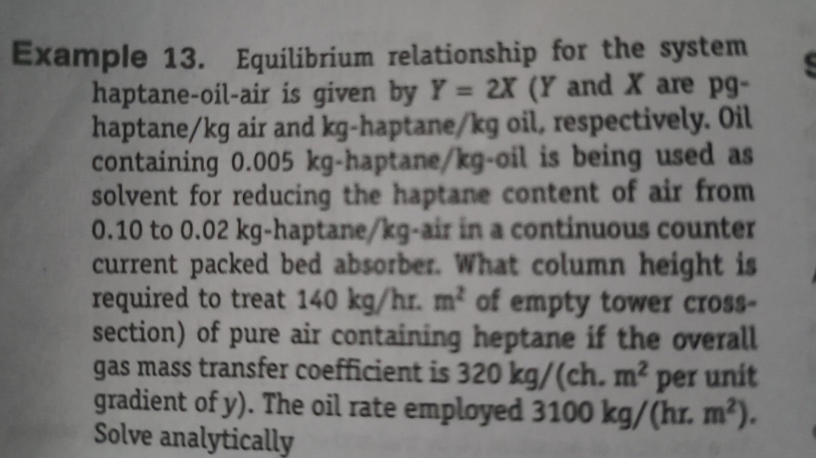Solved Example 13. ﻿Equilibrium relationship for the system | Chegg.com