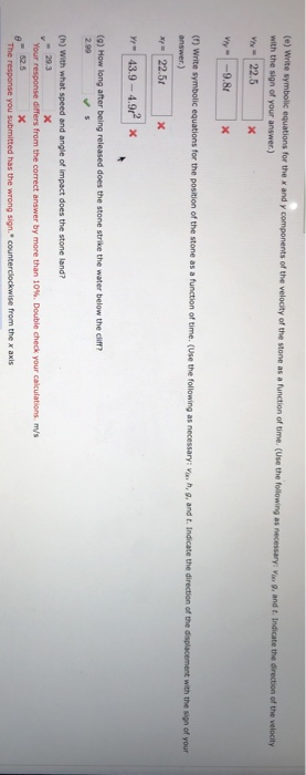 Solved A student stands at the edge of a cliff and throws a | Chegg.com