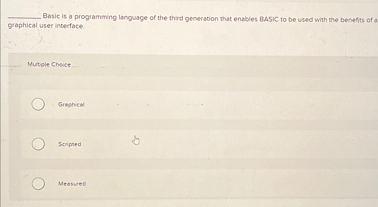 Solved Basic is a programming language of the third | Chegg.com