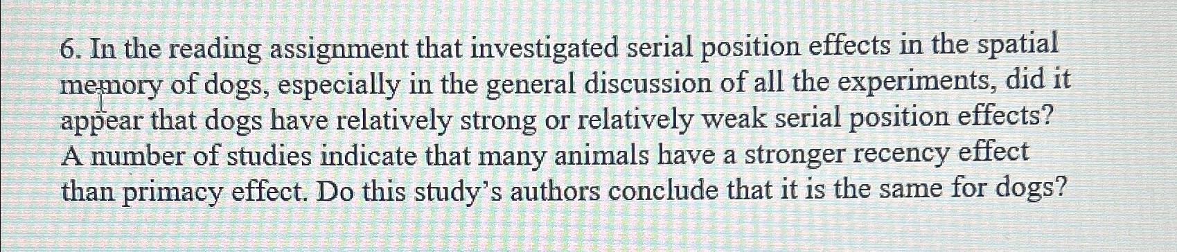 Solved In the reading assignment that investigated serial | Chegg.com