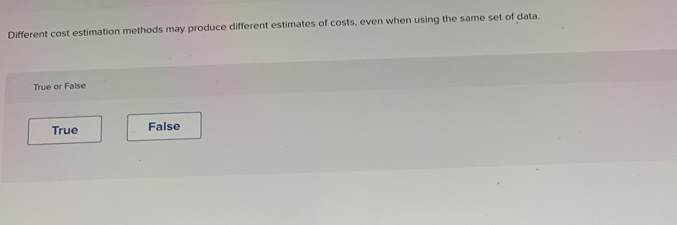 Solved Different cost estimation methods may produce | Chegg.com
