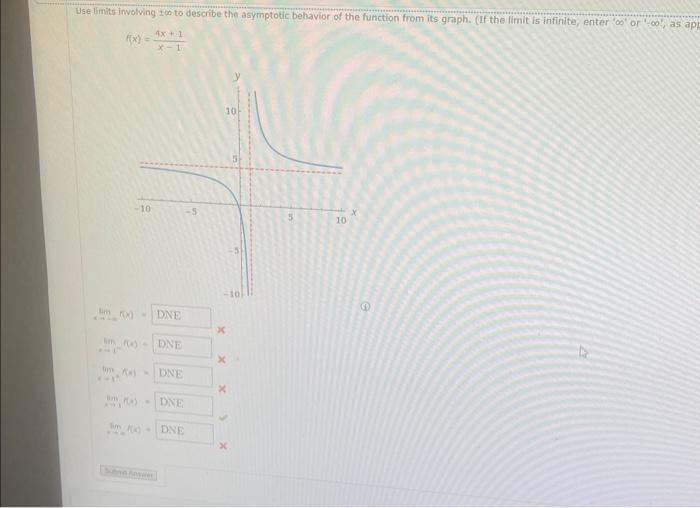 Solved Use limits involving 1∞ to describe the asymptotic | Chegg.com