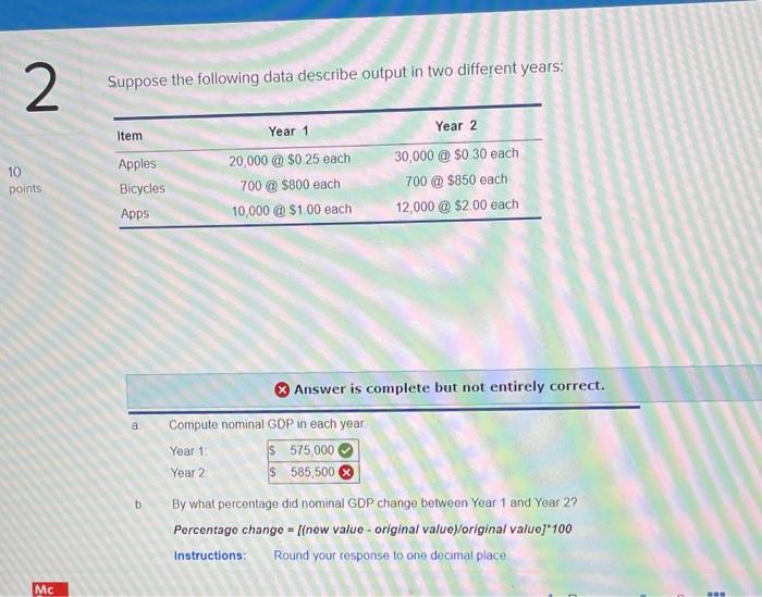 Solved 2. Suppose the following data describe output in two | Chegg.com