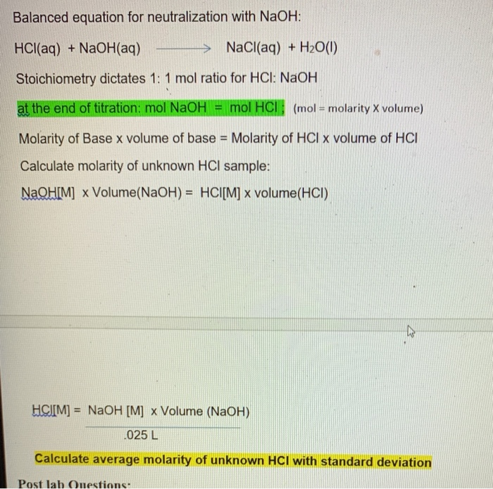 Solved Balanced equation for neutralization with NaOH: | Chegg.com