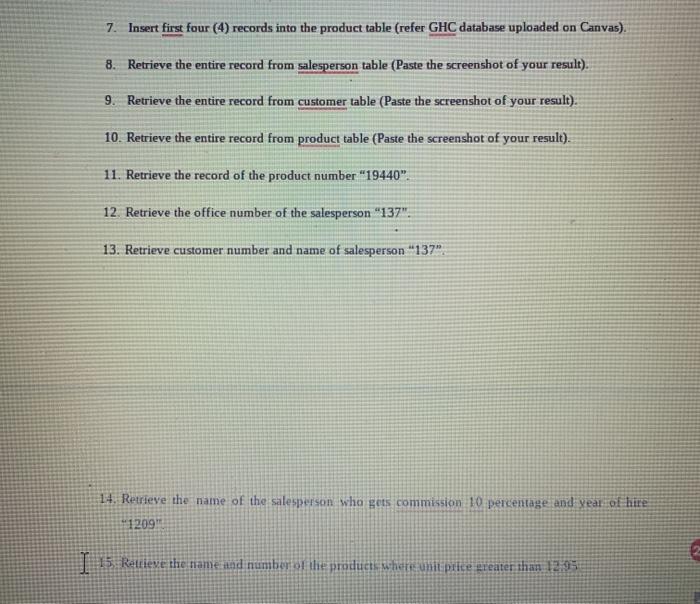 Solved The General Hardware Company relational database (o) | Chegg.com