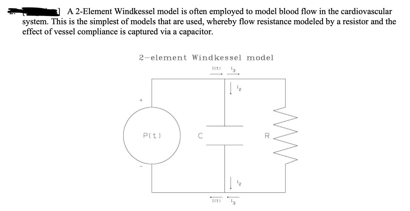 Solved A 2-Element Windkessel model is often employed to | Chegg.com
