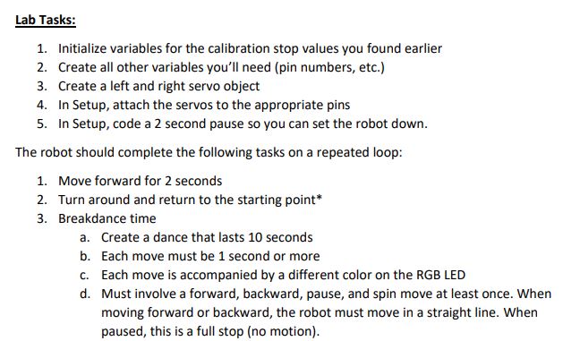 Solved Lab Tasks:Initialize variables for the calibration | Chegg.com