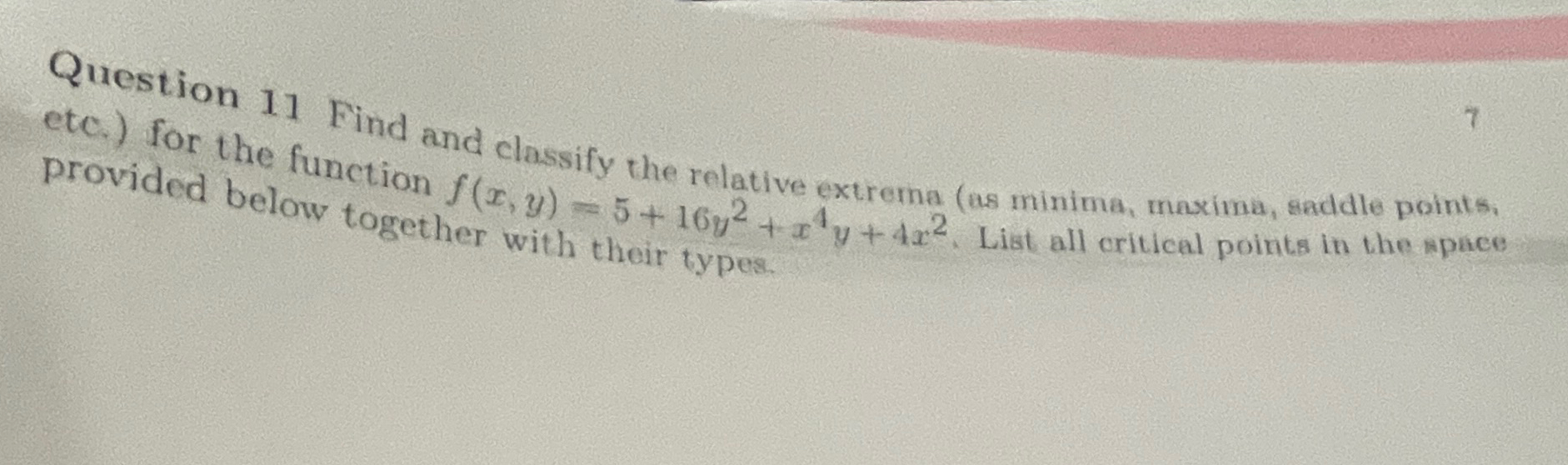 Solved Question 11 ﻿Find and classify the relative extrema | Chegg.com