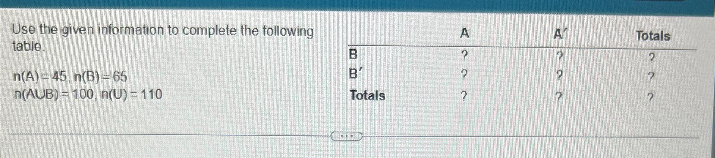Solved Use the given information to complete the following | Chegg.com