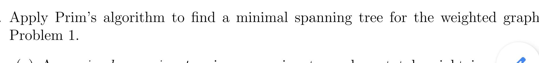Solved Apply Prim's algorithm to find a minimal spanning | Chegg.com