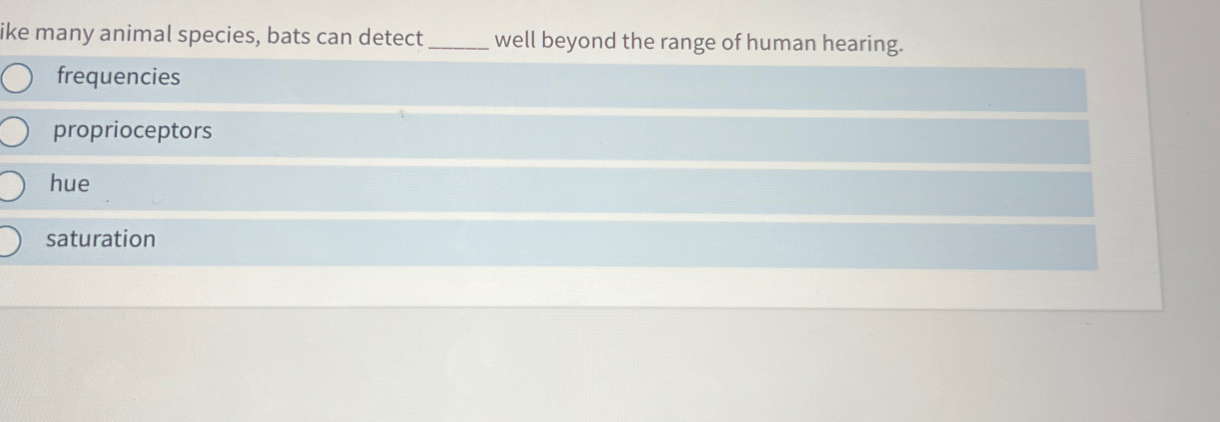 Solved ike many animal species, bats can detect q, ﻿well | Chegg.com
