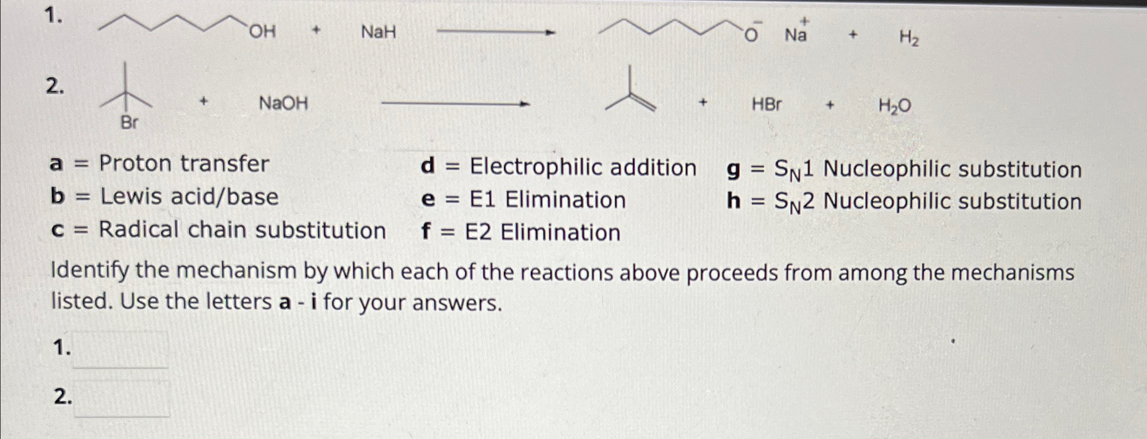 Solved a= ﻿Proton transferd = ﻿Electrophilic additiong=SN1 | Chegg.com