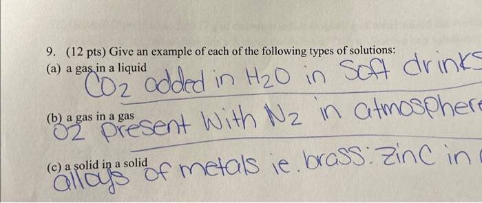 Solved 9. (12 pts) Give an example of each of the following | Chegg.com