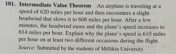 Solved 01. Intermediate Value Theorem An airplane is | Chegg.com