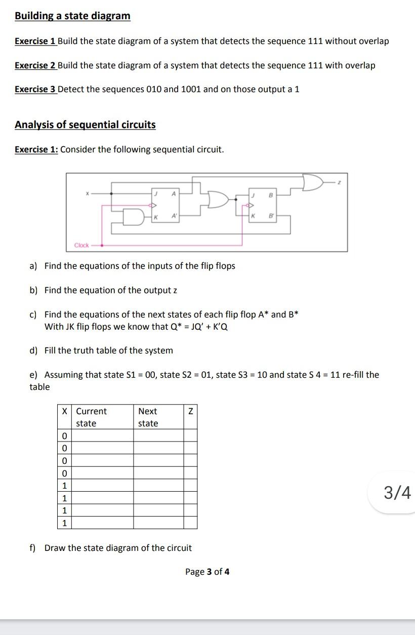 Solved Sequential circuits exercises Exercise 1: We want to | Chegg.com