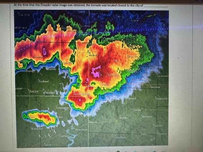 Solved This doppler radar feature has the key "signature" | Chegg.com