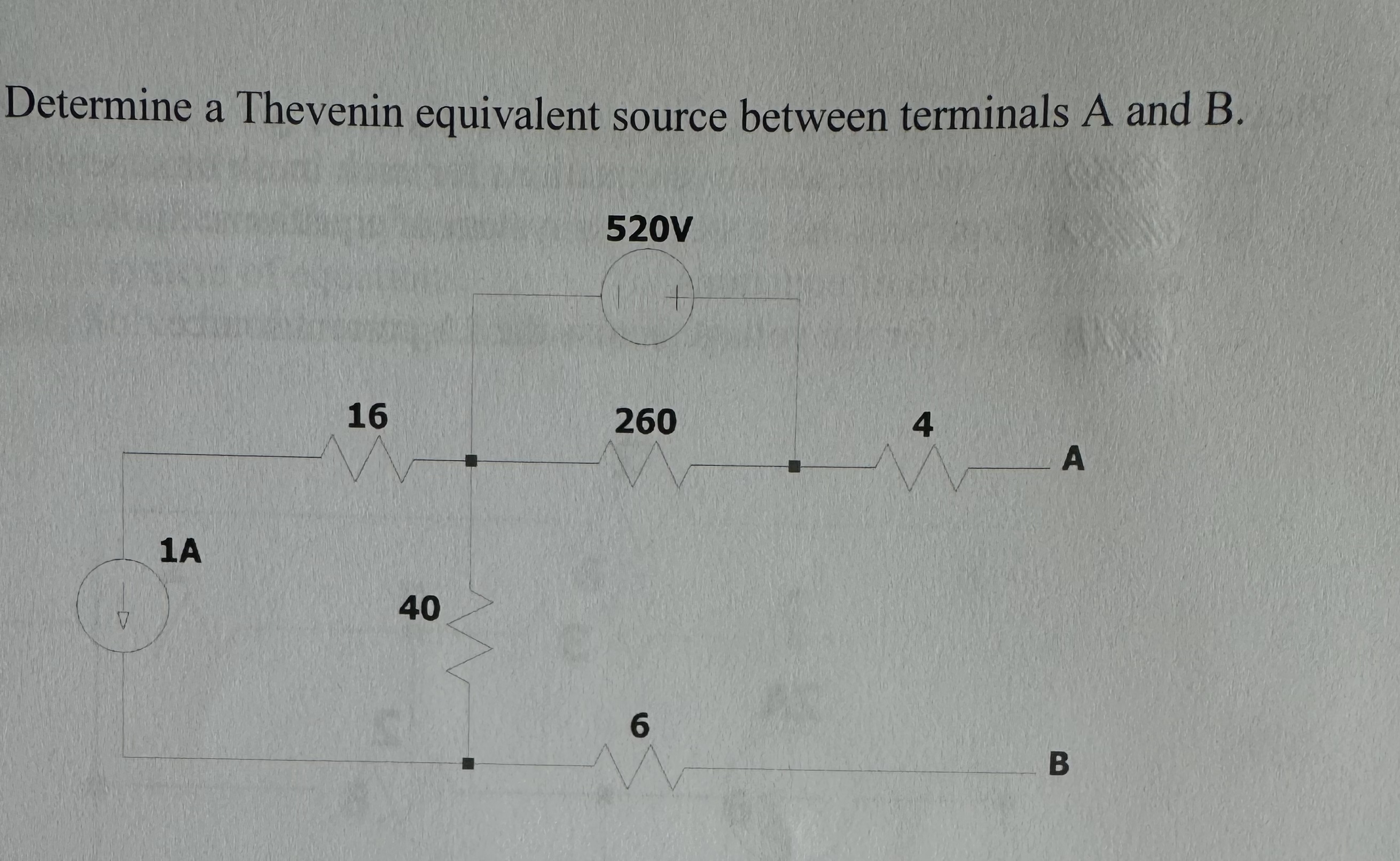 Solved Determine a Thevenin equivalent source between | Chegg.com