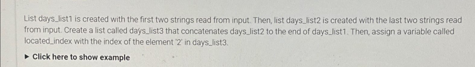 Solved List days_list 1 ﻿is created with the first two | Chegg.com