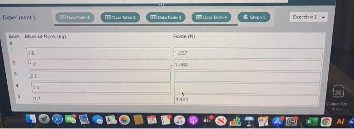 Solved Experiment 1 Data Table 1 Data Table 2 Data Table 3 B | Chegg.com