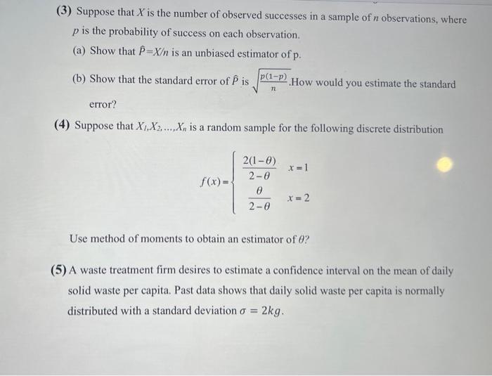 Solved (3) Suppose that X is the number of observed | Chegg.com
