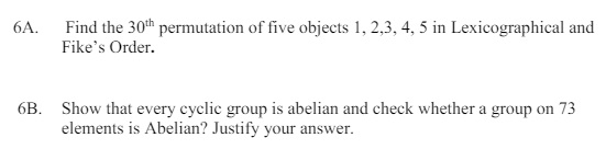 6A. ﻿Find the 30th ﻿permutation of five objects | Chegg.com
